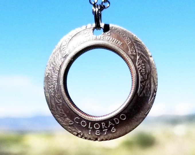 State Necklace Colorado Necklace Inside Out Coin Necklace Coin Pendant ...