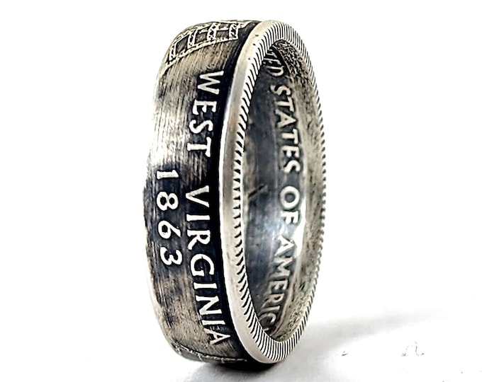 90% Silver West Virginia Coin Ring - State Quarter Rings - Coin Jewelry ...
