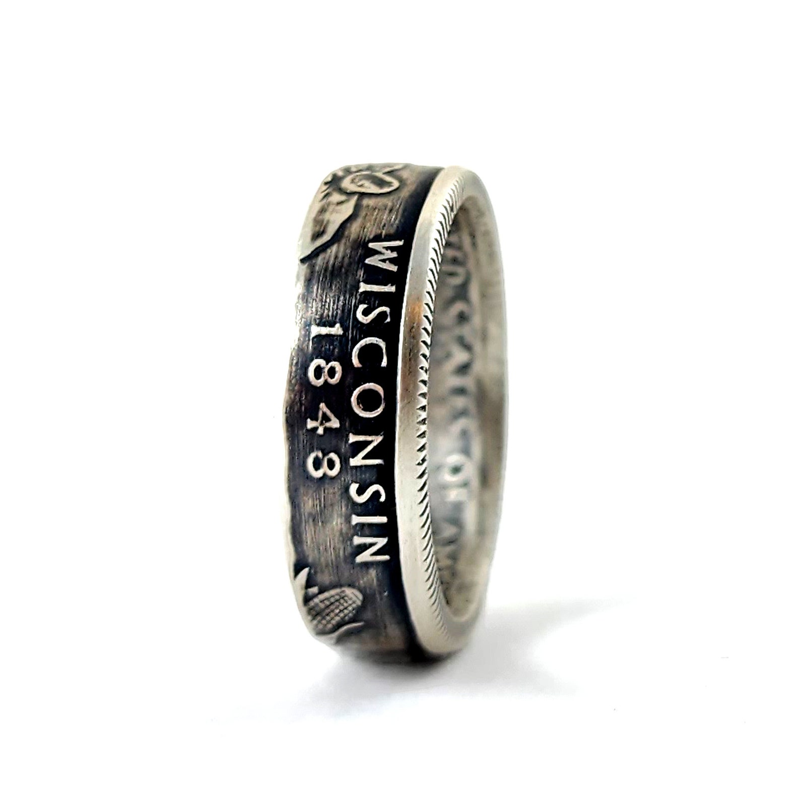 90% Silver Wisconsin Coin Ring - State Quarter Rings - Silver Coin ...