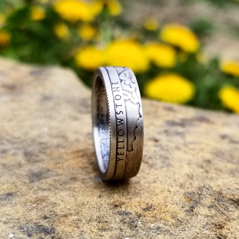 Yellowstone Coin Ring 90% Silver Quarter Ring National | Etsy