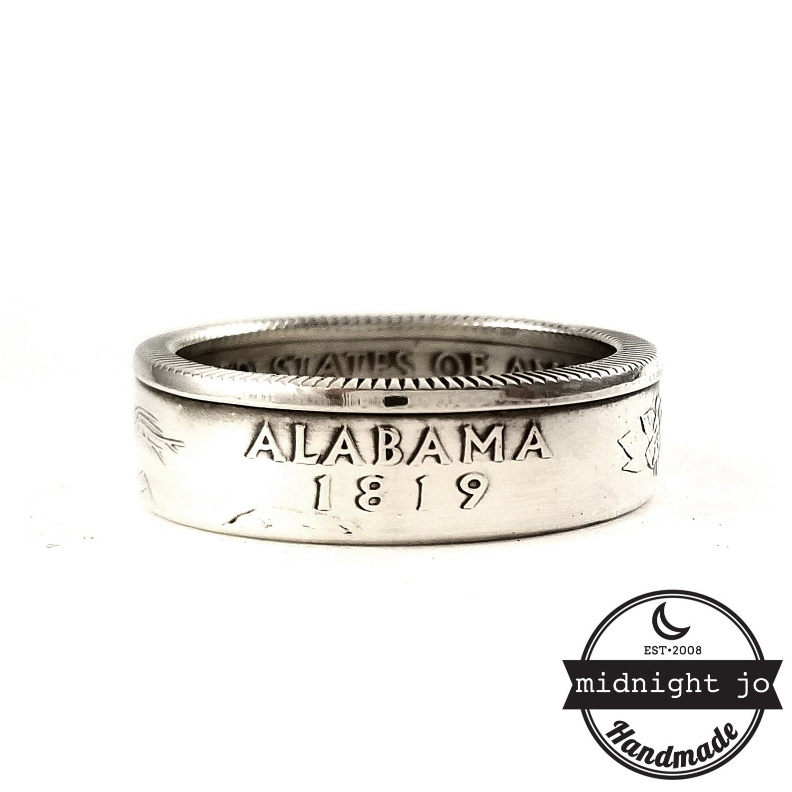 Silver Alabama Coin Ring State Quarter Ring Silver Coin - Etsy
