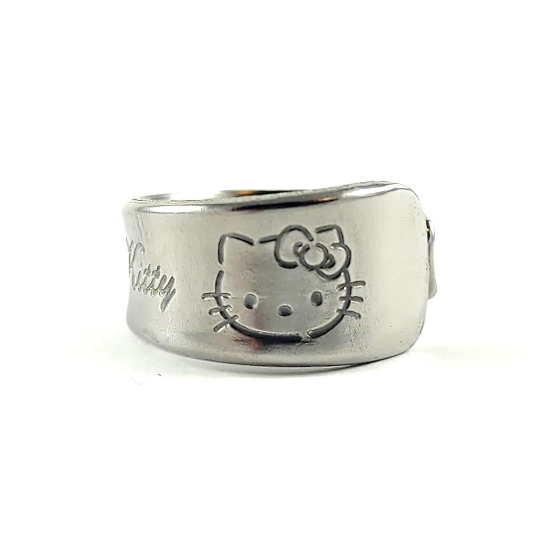 Hello Kitty Script Stainless Steel Spoon Ring - Etsy