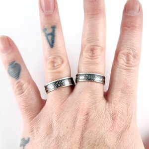 Silver Tennessee Quarter Ring - 90% Silver State Coin Ring - Matching ...