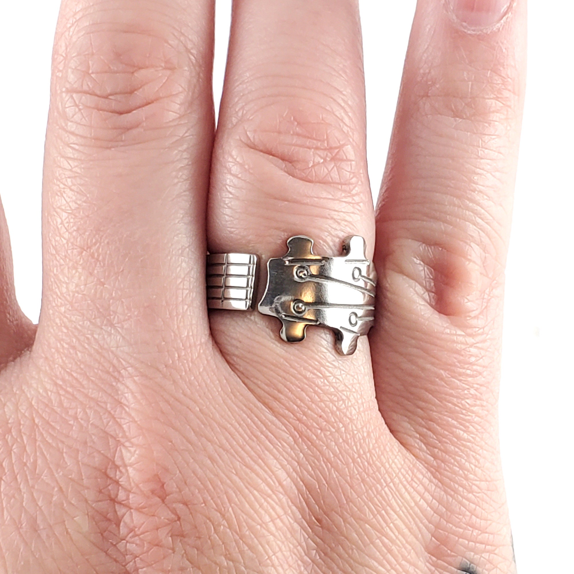 Bass Guitar Neck Spoon Ring - Stainless Steel Musician Jewelry - Etsy