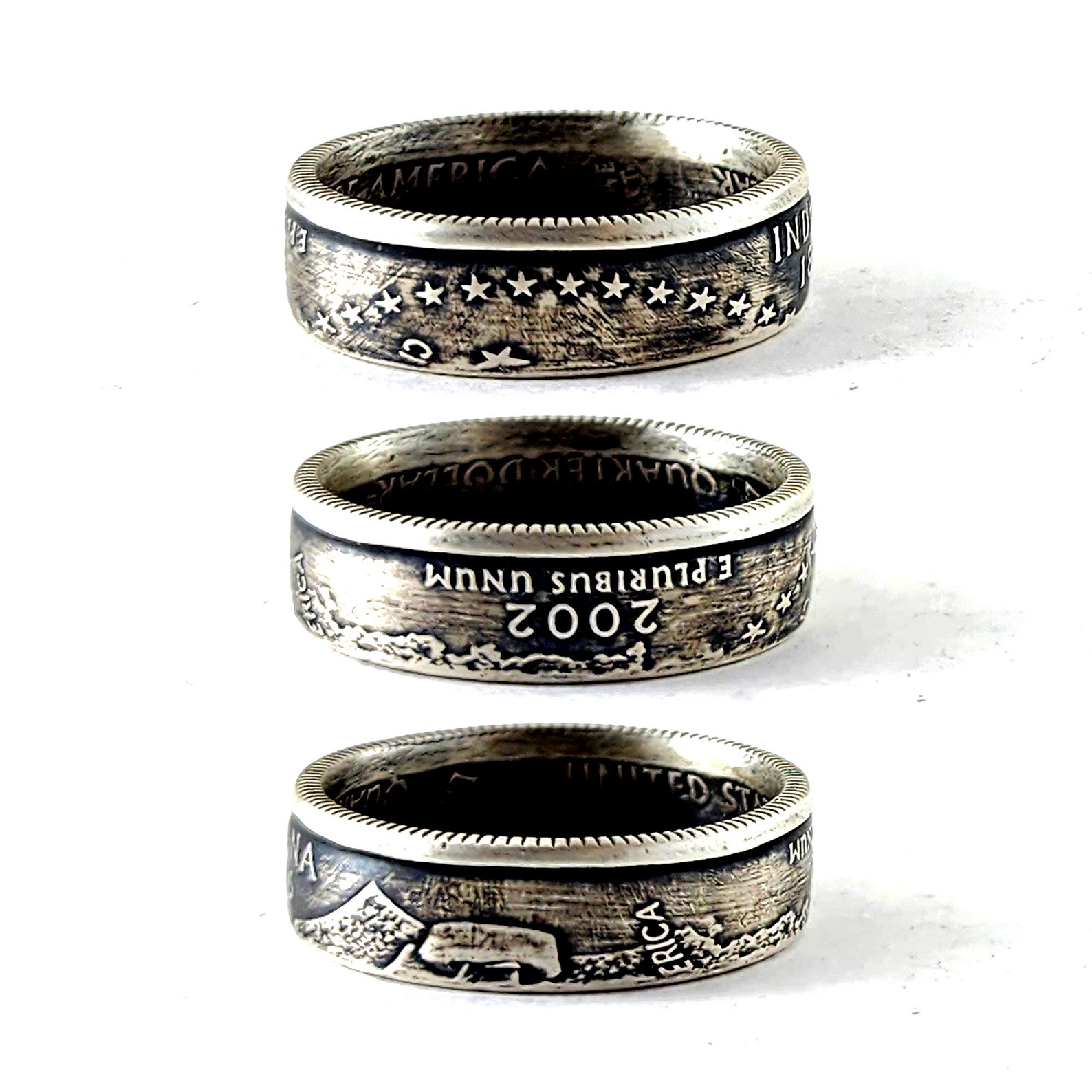 90% Silver Indiana Coin Ring - State Quarter Ring - Indiana Jewelry - Etsy