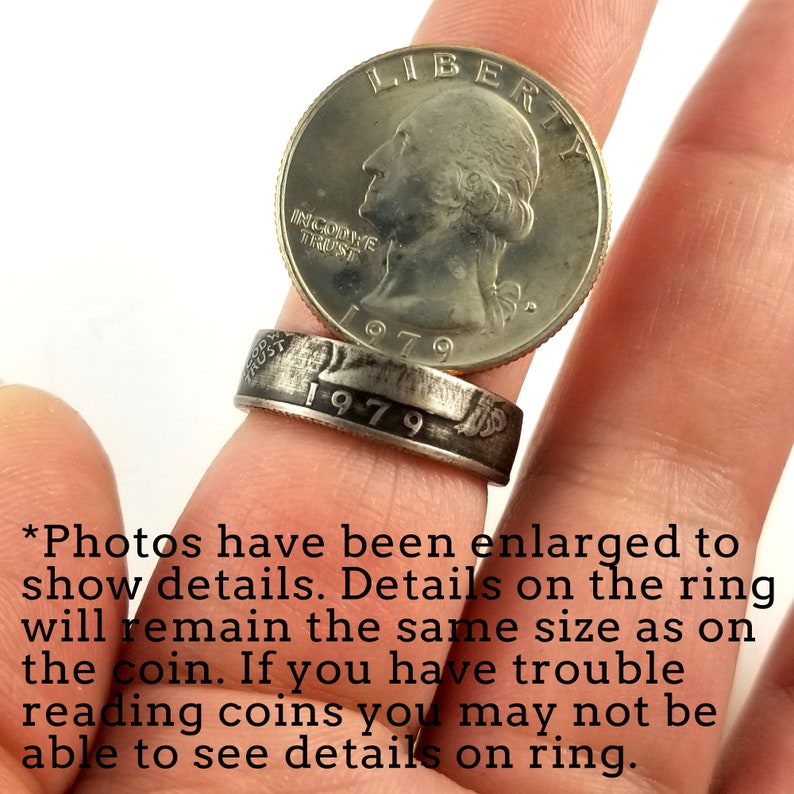1965 Quarter Ring - 1965 Coin Ring - Washington Quarter Ring - Coin ...