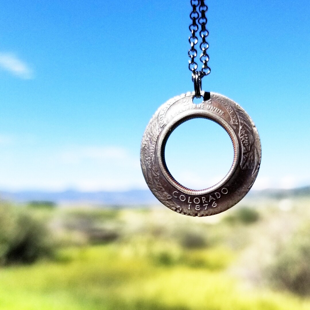 State Necklace - Colorado Necklace - Inside Out Coin Necklace - Coin ...