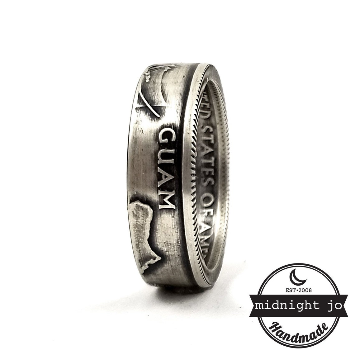 Silver Guam Coin Ring Silver USA Quarter Rings Souvenir - Etsy
