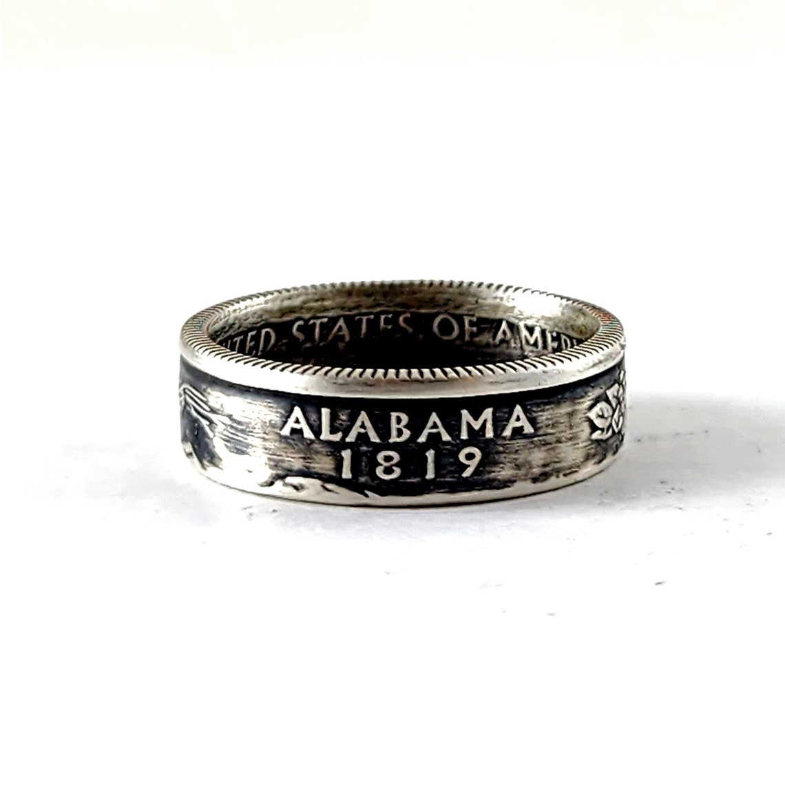 Silver Alabama Coin Ring - State Quarter Ring - Silver Coin Rings ...