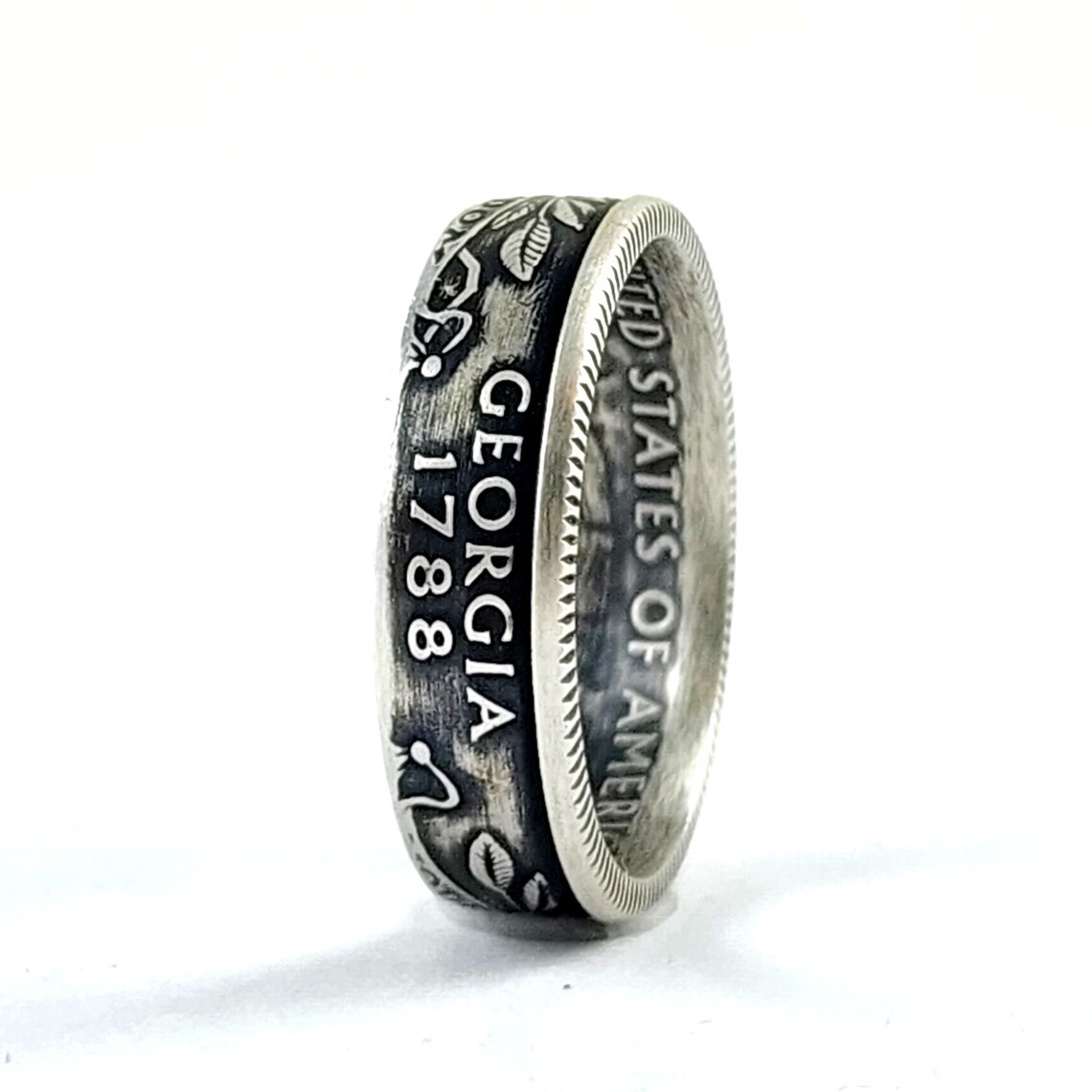 Silver Georgia Quarter Ring - Silver Coin Ring - State Quarter Rings ...