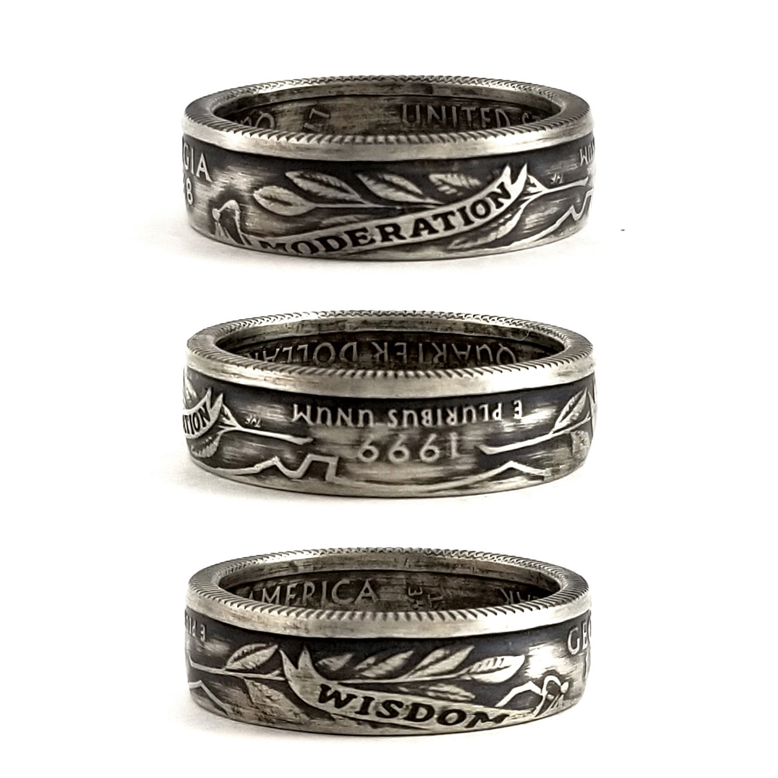 Silver Georgia Quarter Ring Silver Coin Ring State Quarter - Etsy