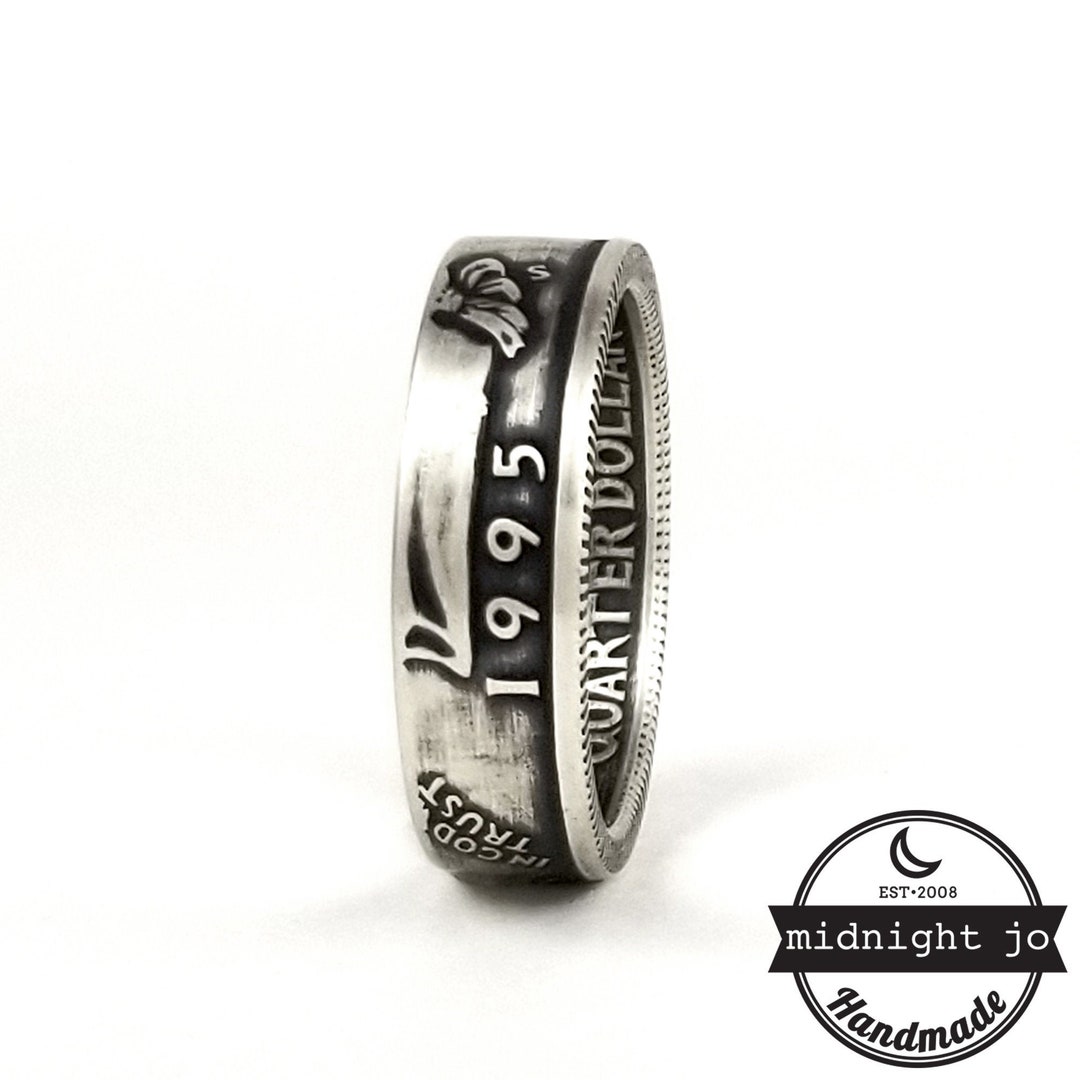 Silver 1995 Coin Ring - 1995 Quarter Ring - Silver Coin Rings - Wedding ...