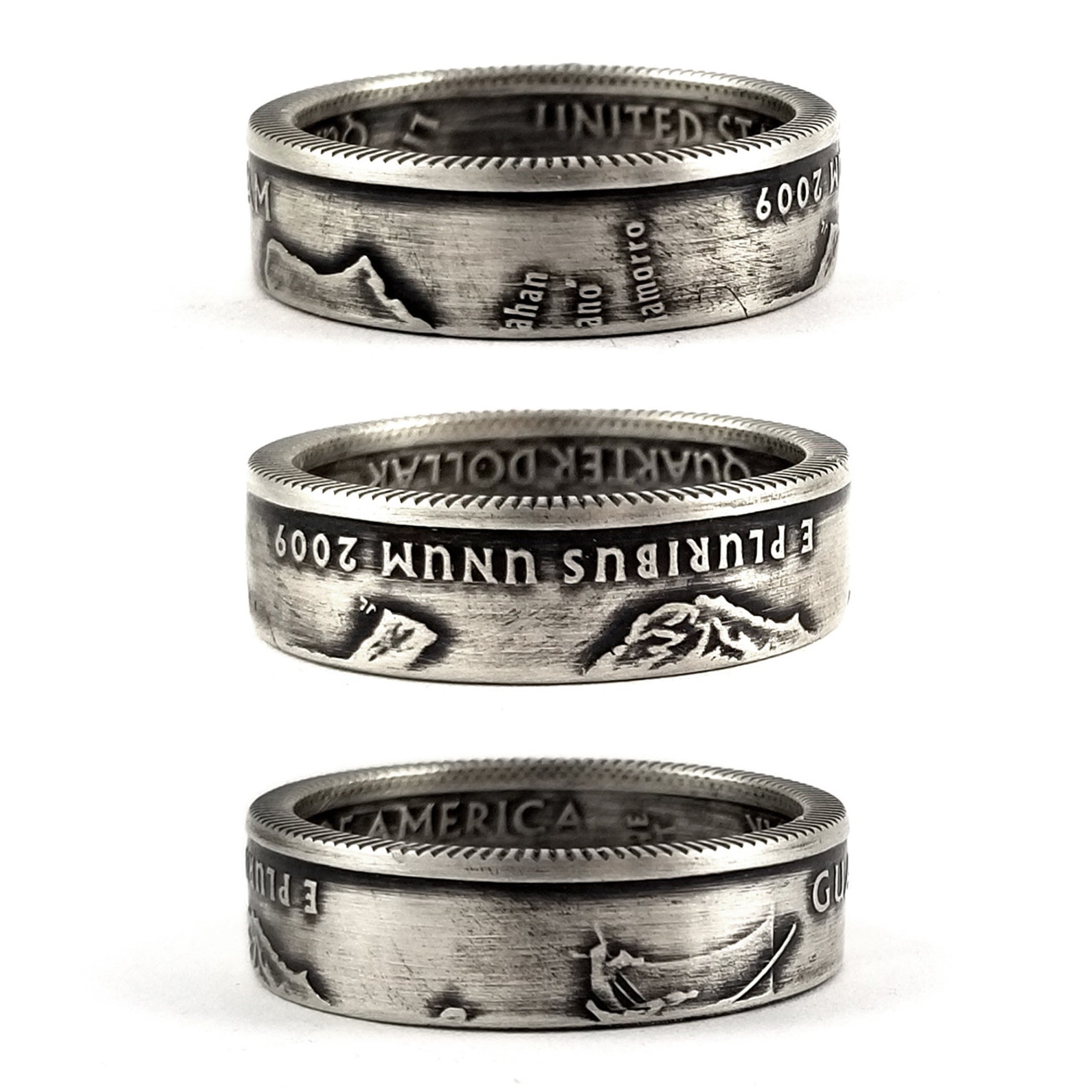 Silver Guam Coin Ring Silver USA Quarter Rings Souvenir - Etsy