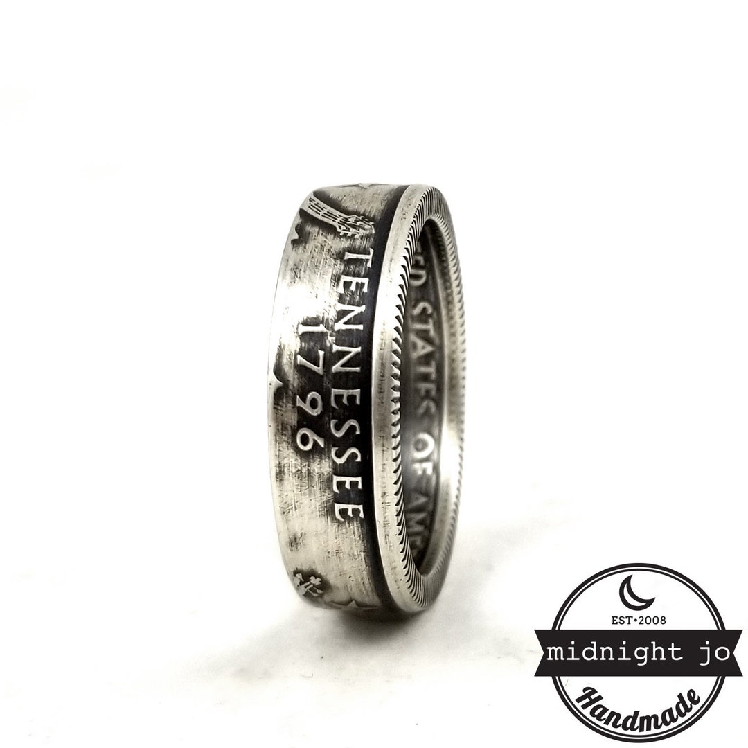 Silver Tennessee Quarter Ring - 90% Silver State Coin Ring - Matching ...