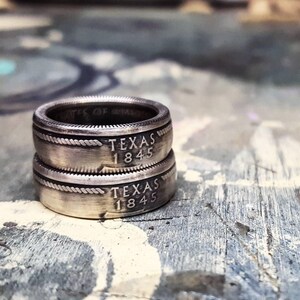 90% Silver Texas Coin Ring Silver State Quarter Rings - Etsy
