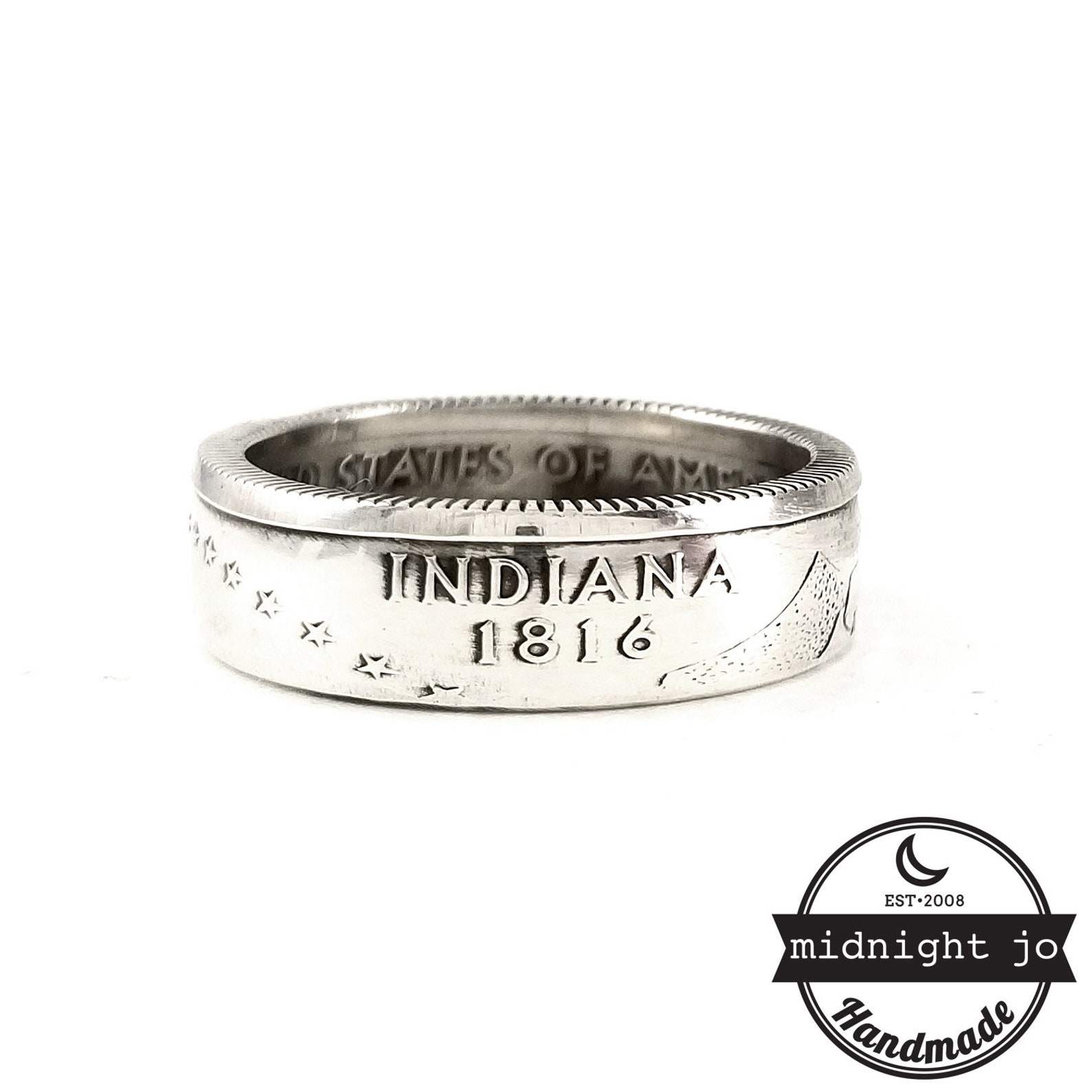90% Silver Indiana Coin Ring State Quarter Ring Indiana - Etsy