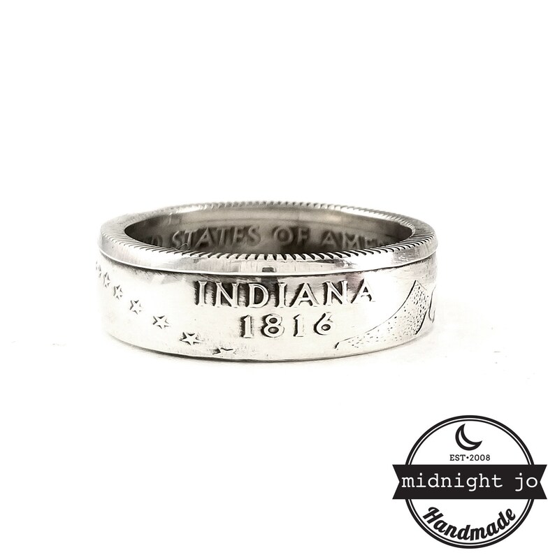 90% Silver Indiana Coin Ring State Quarter Ring Indiana - Etsy