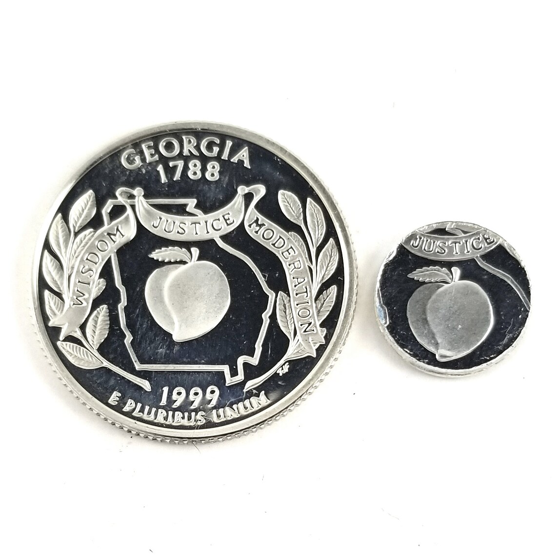 Silver Georgia Quarter Ring - Silver Coin Ring - State Quarter Rings ...