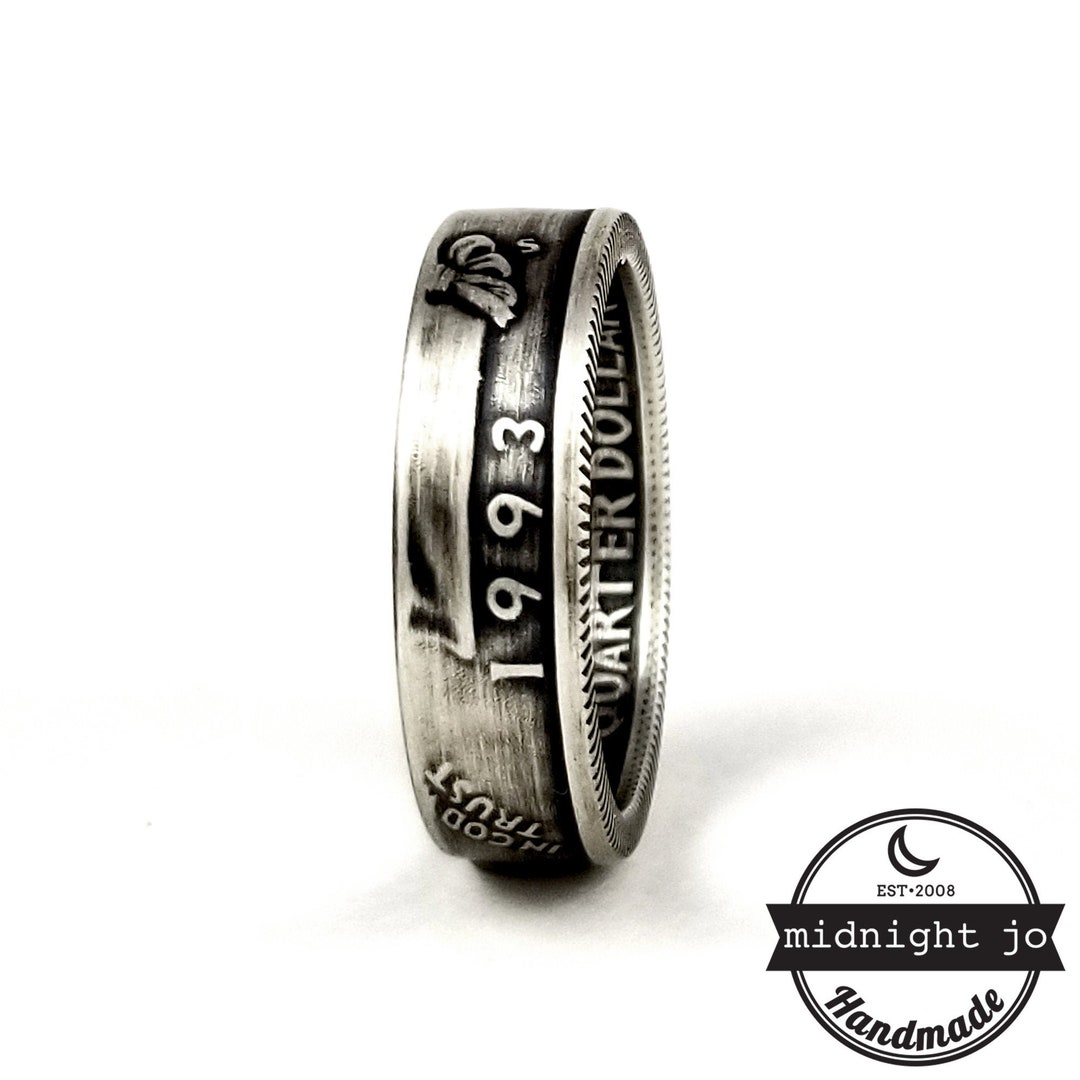 1993 Quarter Ring - 1993 Silver Coin Ring - 1993 Washington Quarter ...