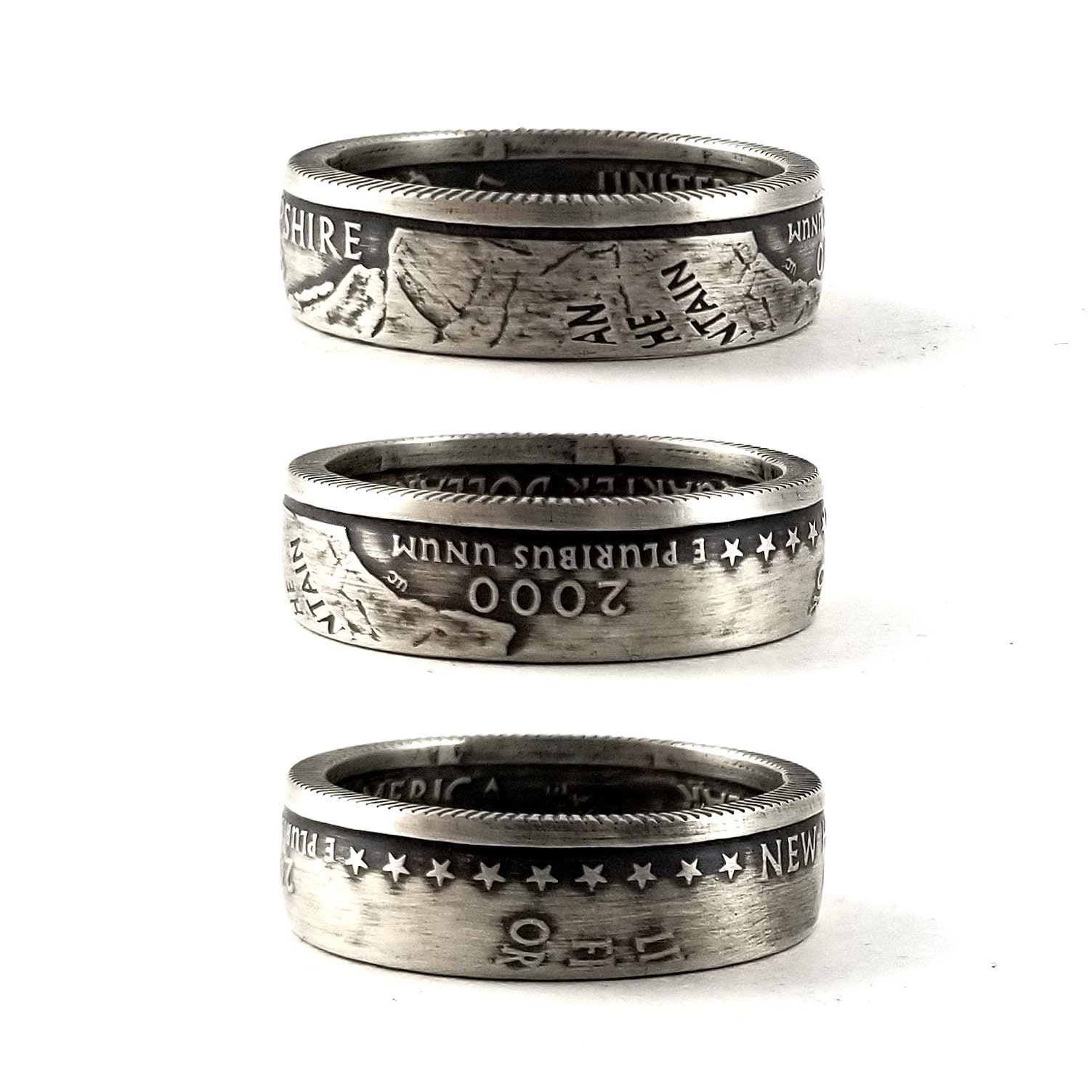90% Silver New Hampshire Coin Ring - Silver State Quarter Ring - Unique ...