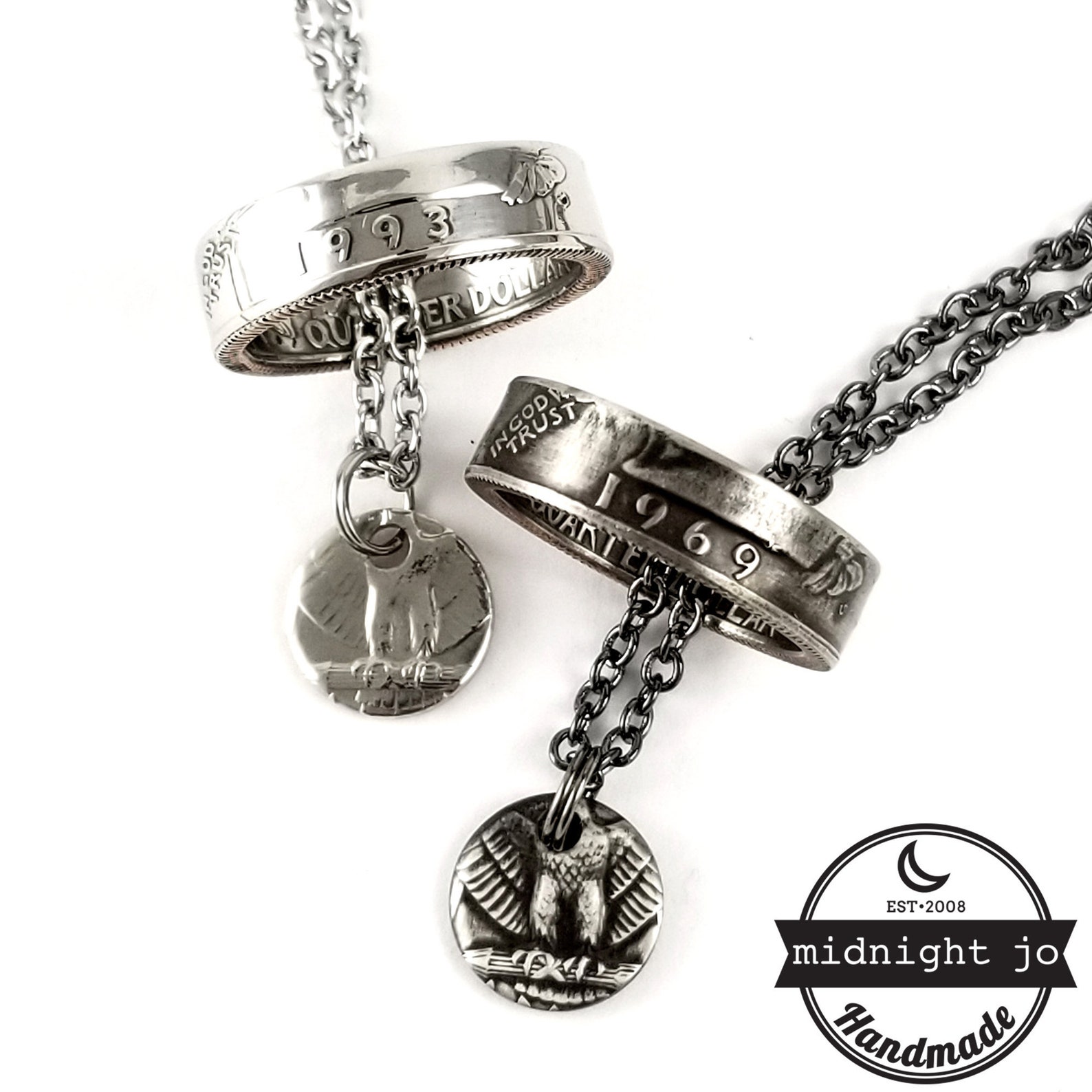 1965-1998 Quarter Ring & Layering Necklace - Coin Pendant - Unique ...