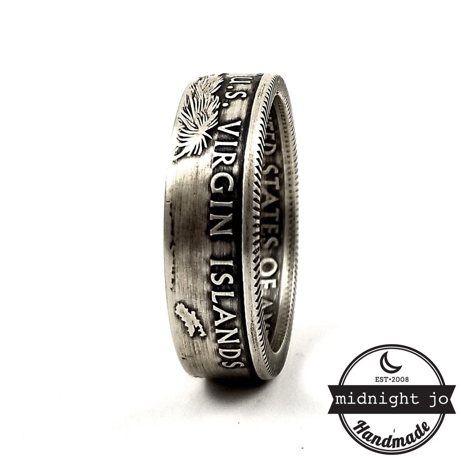 Silver US Virgin Islands Quarter Ring - USVI Coin Ring - Matching ...