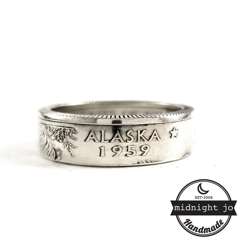 90% Silver Alaska Coin Ring State Quarter Ring Alaska | Etsy