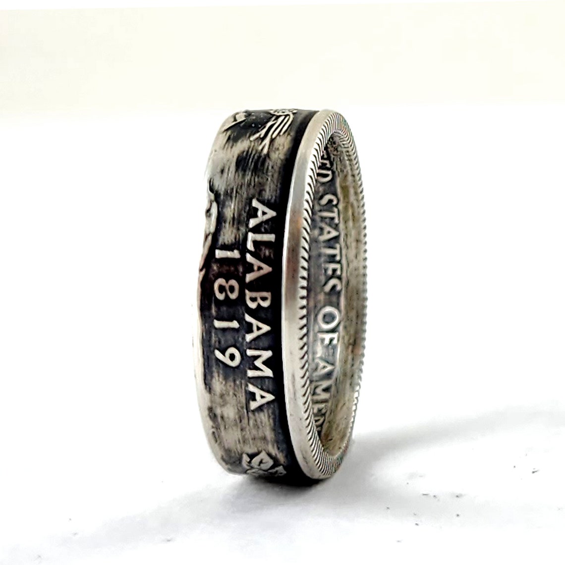 Silver Alabama Coin Ring - State Quarter Ring - Silver Coin Rings ...