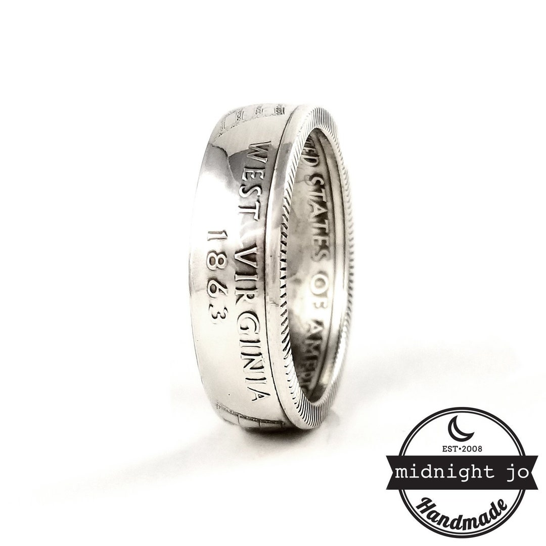 90% Silver West Virginia Coin Ring State Quarter Rings - Etsy