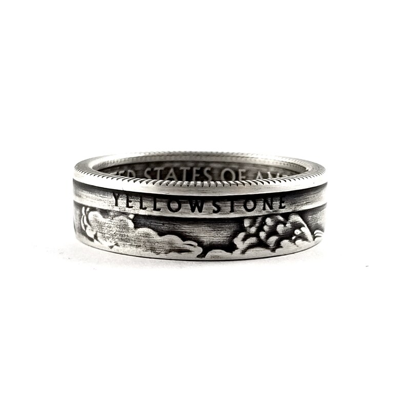 Yellowstone Coin Ring 90% Silver Quarter Ring National - Etsy