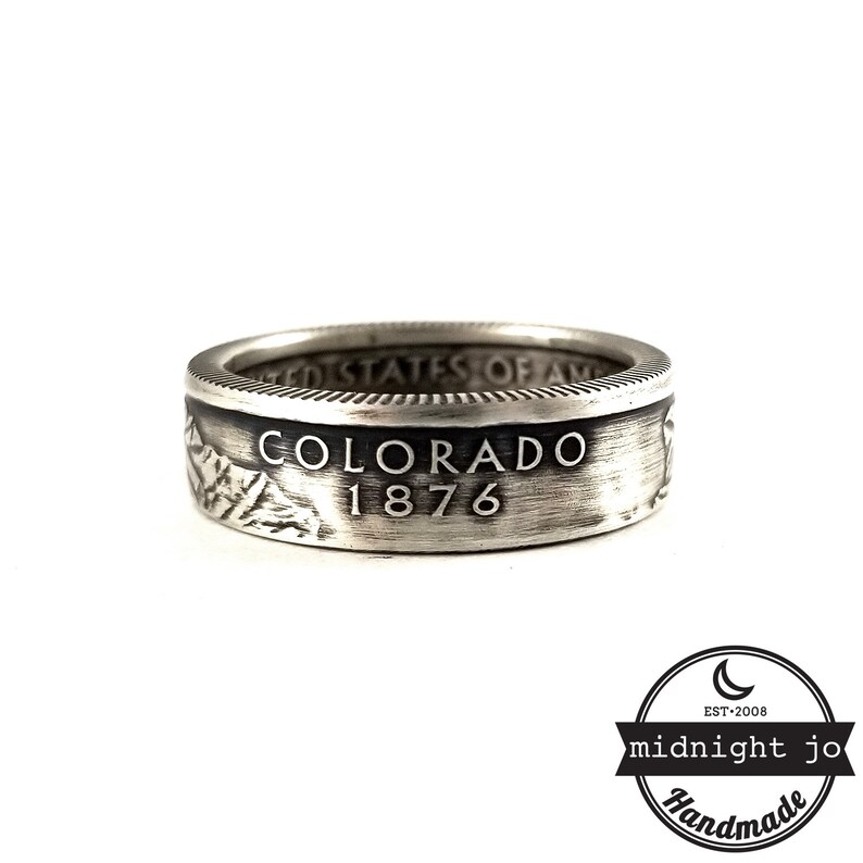 90% Silver Colorado Coin Ring - Colorado Quarter Ring - Unique Wedding ...