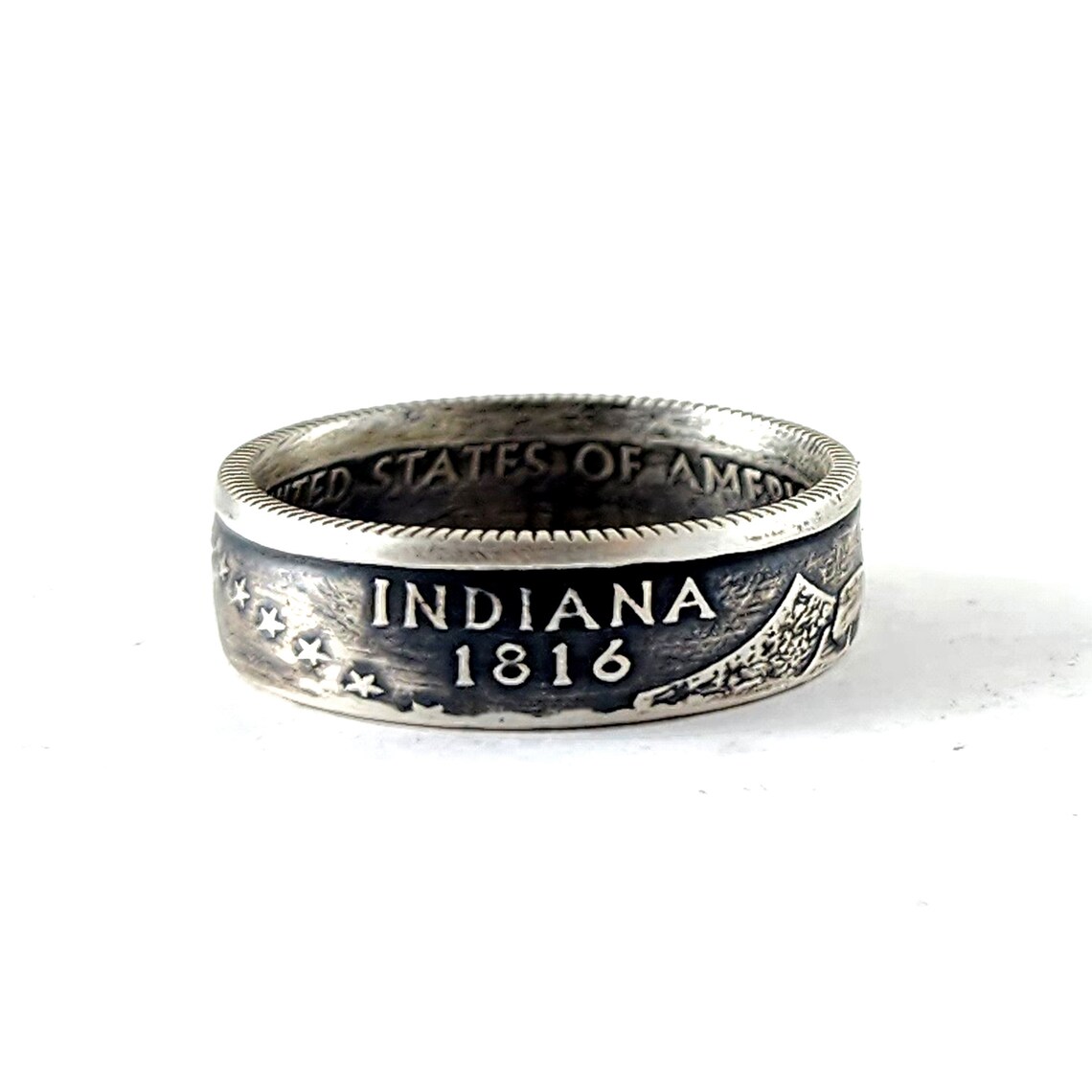 90% Silver Indiana Coin Ring - State Quarter Ring - Indiana Jewelry - Etsy