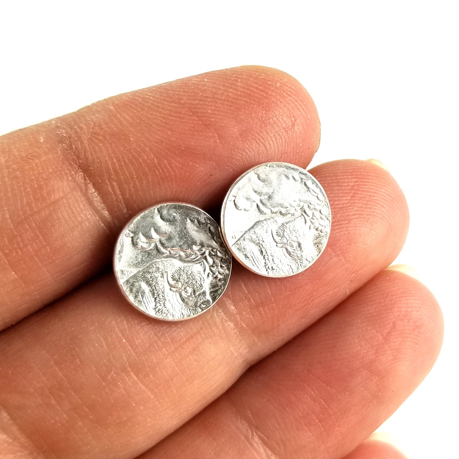 Silver Yellowstone National Park Earrings - Sterling Silver Stud ...