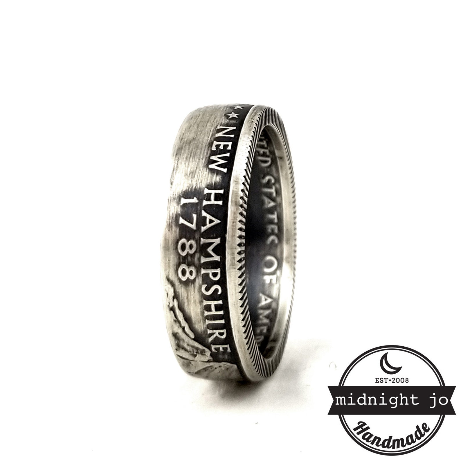 90% Silver New Hampshire Coin Ring - Silver State Quarter Ring - Unique ...