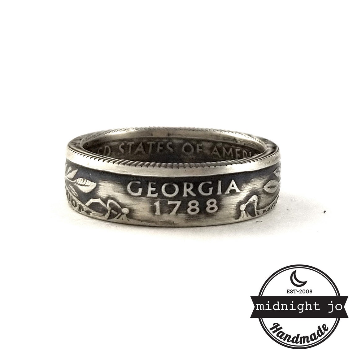 Silver Georgia Quarter Ring Silver Coin Ring State Quarter - Etsy