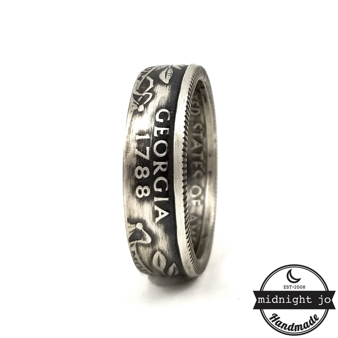 Silver Georgia Quarter Ring Silver Coin Ring State Quarter - Etsy