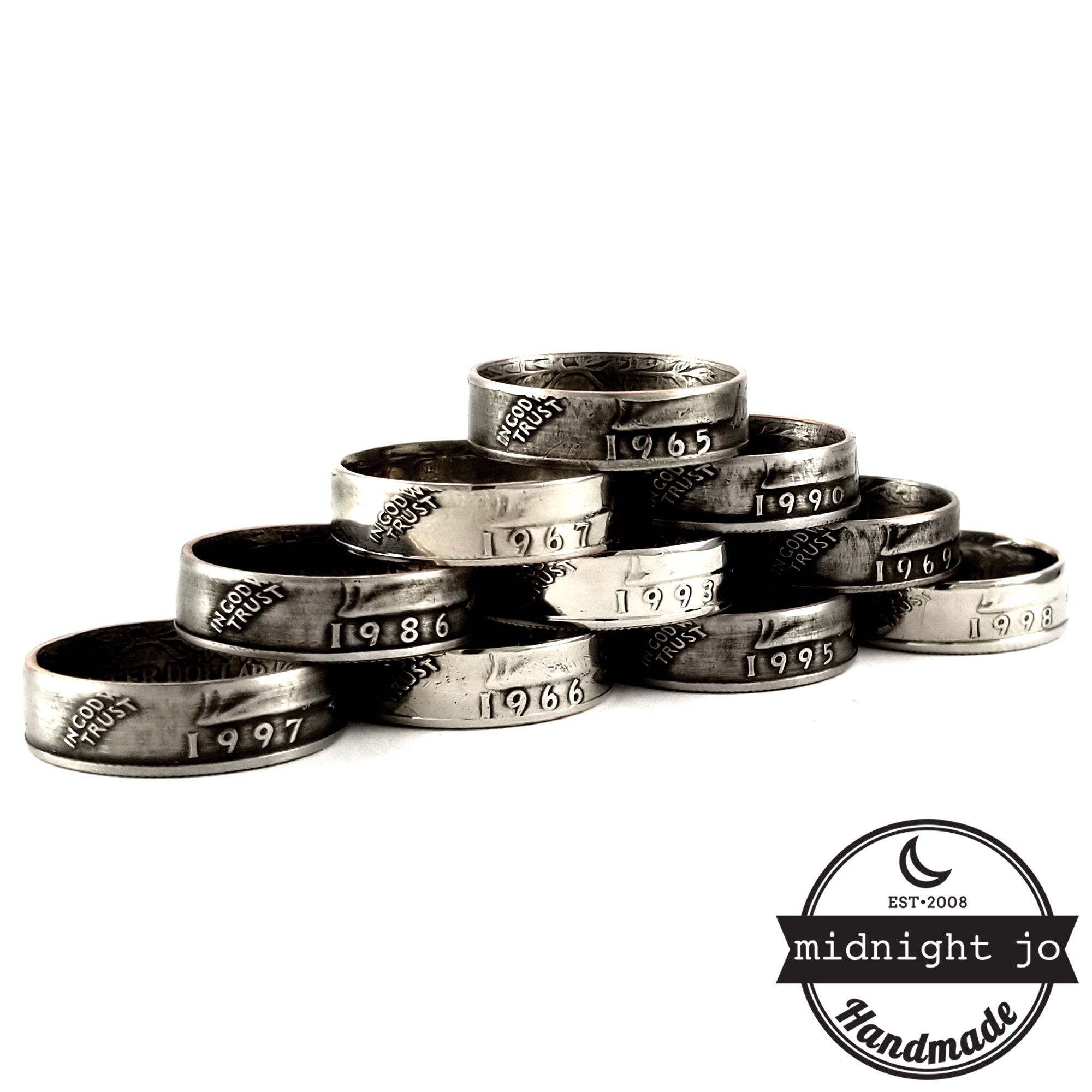1965 Quarter Ring - 1965 Coin Ring - Washington Quarter Ring - Coin ...