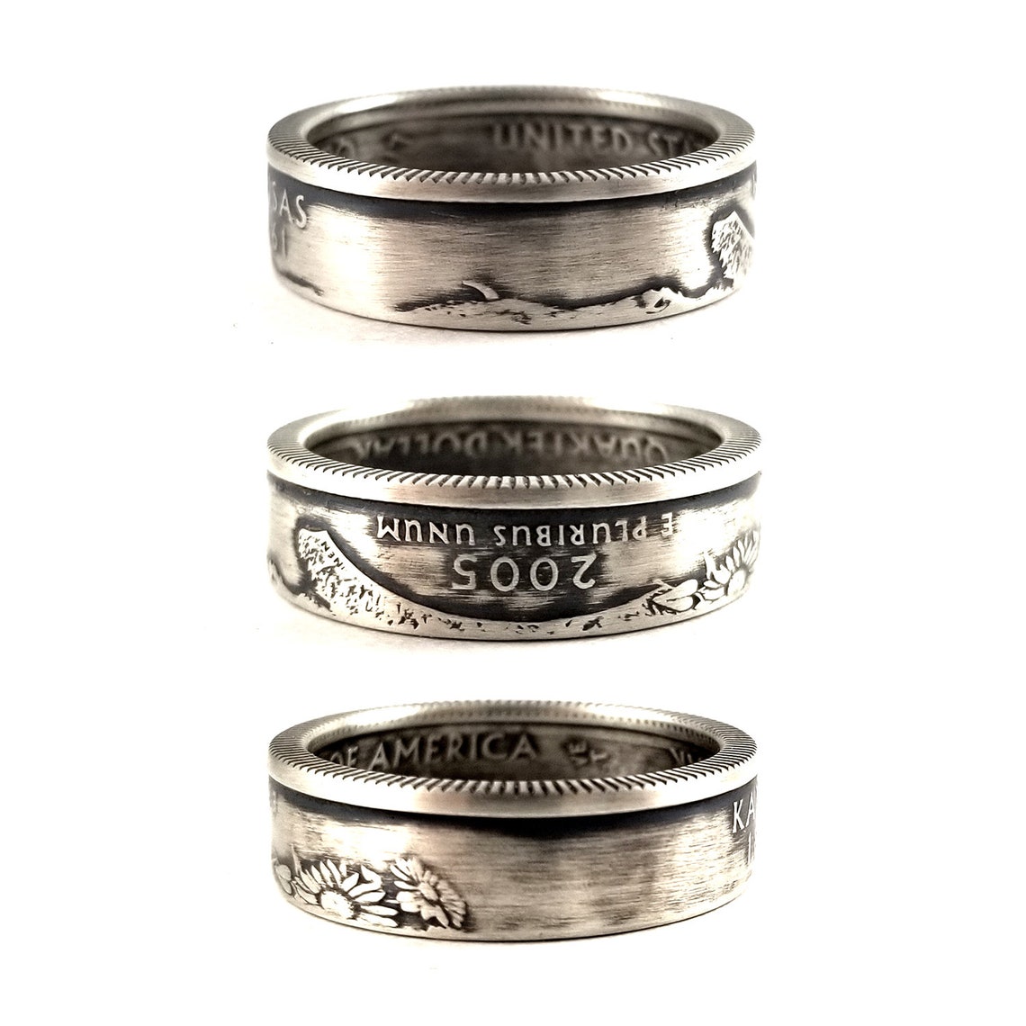 90% Silver Kansas Coin Ring State Quarter Rings Mens Coin - Etsy