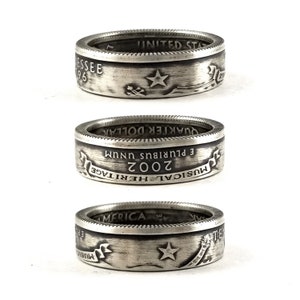 Silver Tennessee Quarter Ring - 90% Silver State Coin Ring - Matching ...