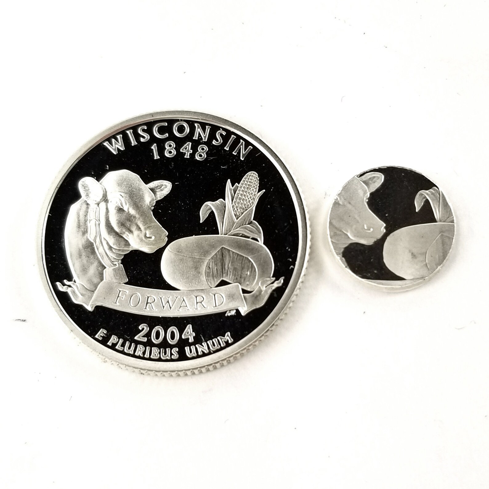 90% Silver Wisconsin Coin Ring - State Quarter Rings - Silver Coin ...
