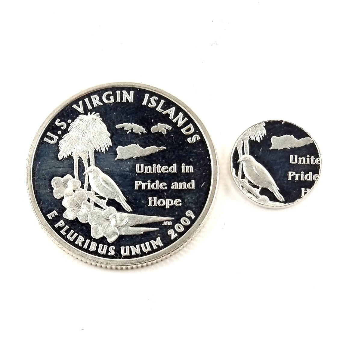 Silver US Virgin Islands Quarter Ring - USVI Coin Ring - Matching ...