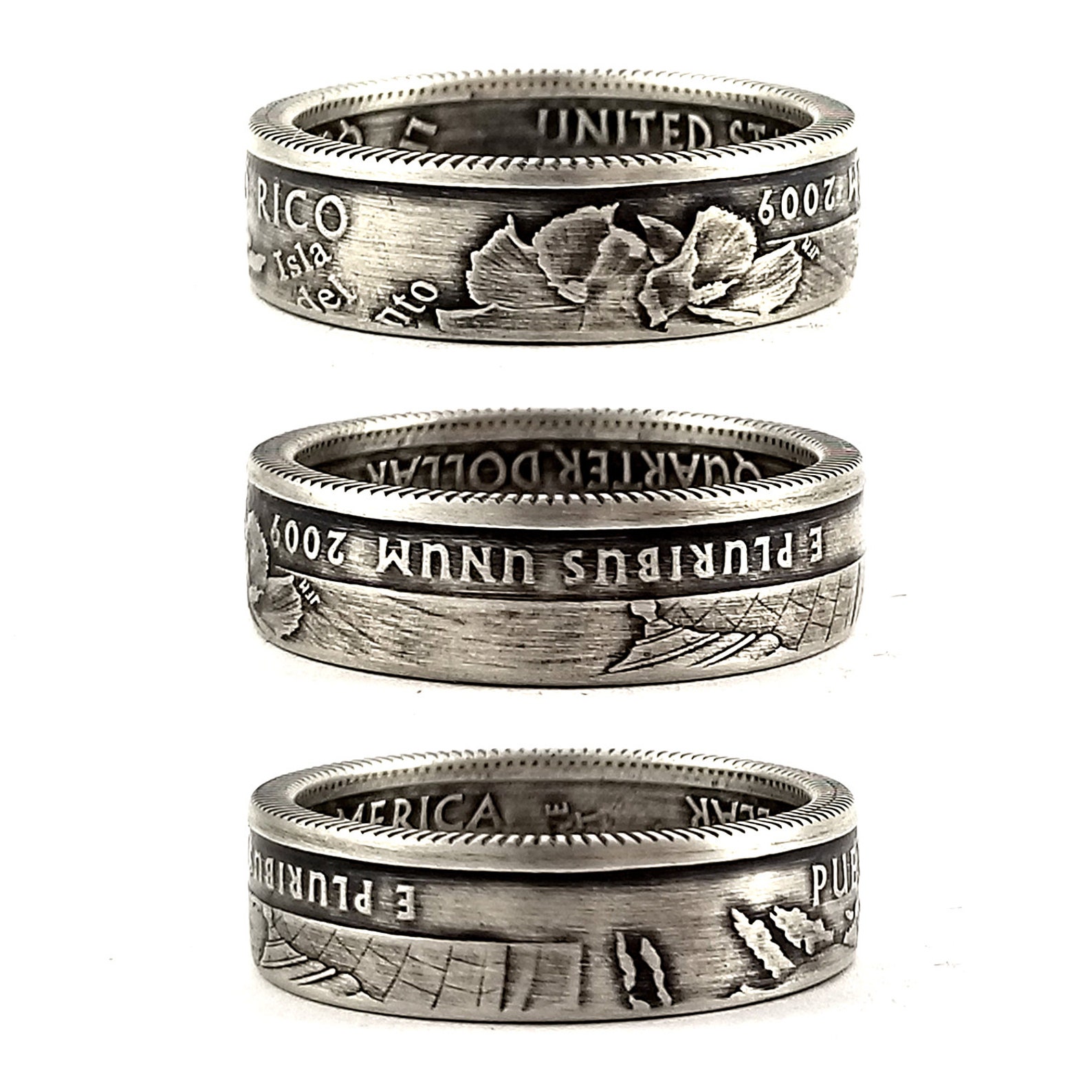 Silver Puerto Rico Coin Ring Silver Quarter Rings USA Coin - Etsy