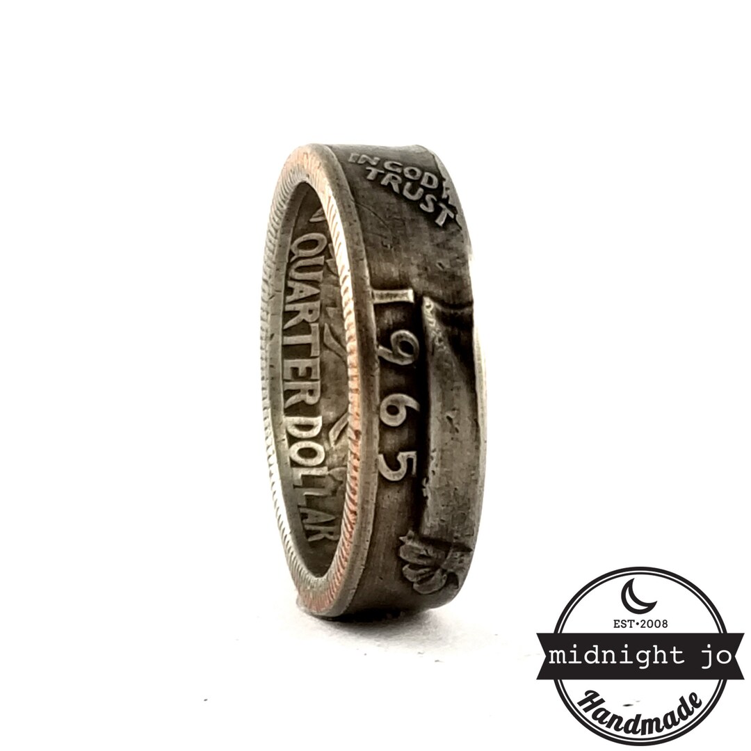 1965 Quarter Ring - 1965 Coin Ring - Washington Quarter Ring - Coin ...