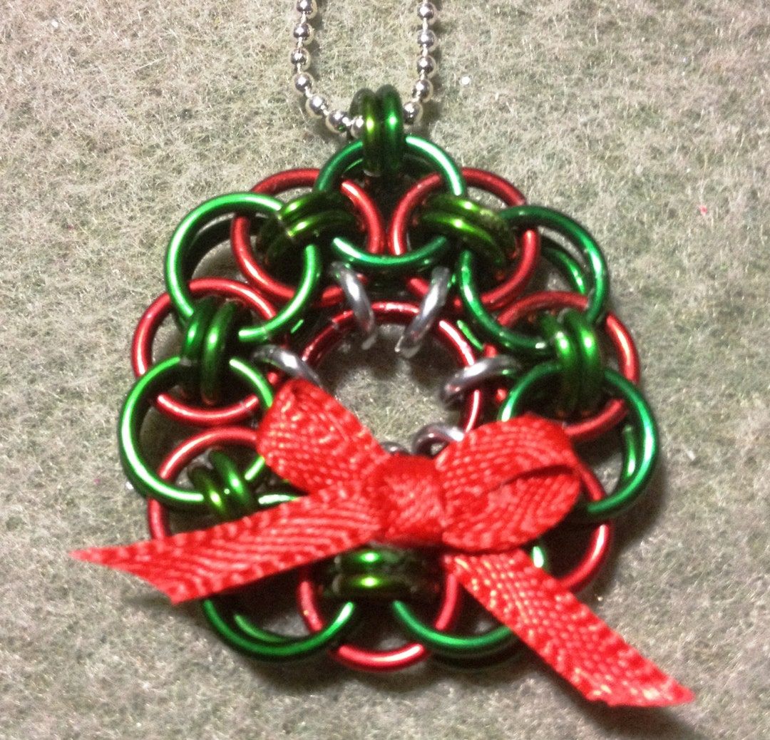Chain Maille Wreath Pendant - Etsy