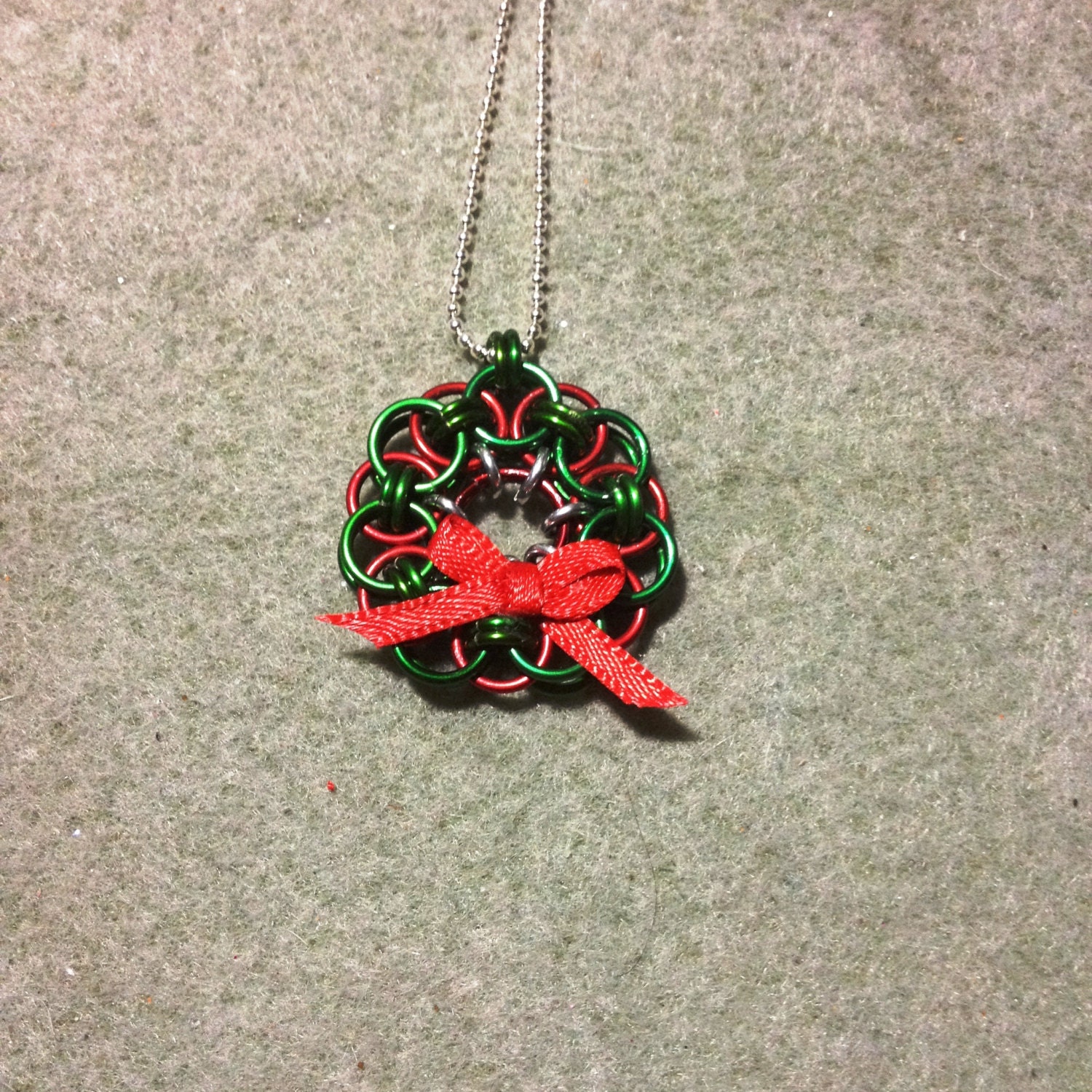 Chain Maille Wreath Pendant - Etsy
