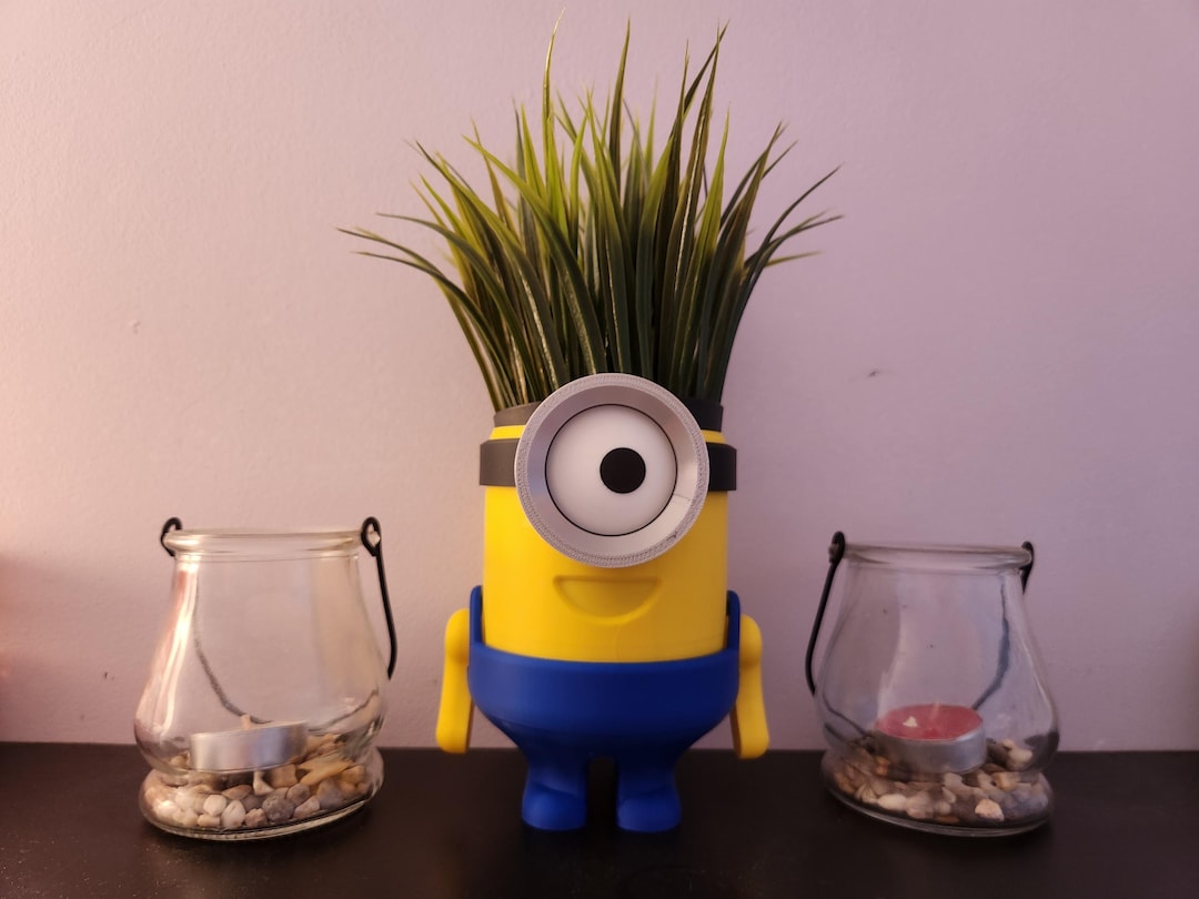 3D Printed Minion Planter: Desk Organizer, Pen & Toothbrush Holder - Etsy