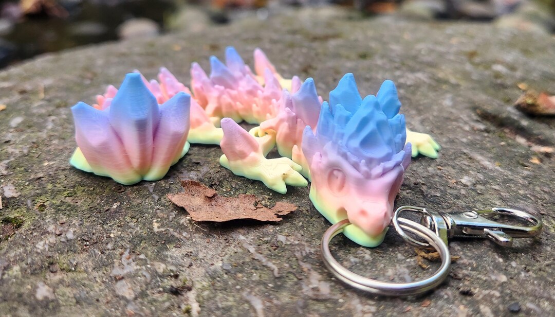 Enchanting Ice Dragon Keychain Eye-catching Articulated Dragon ...