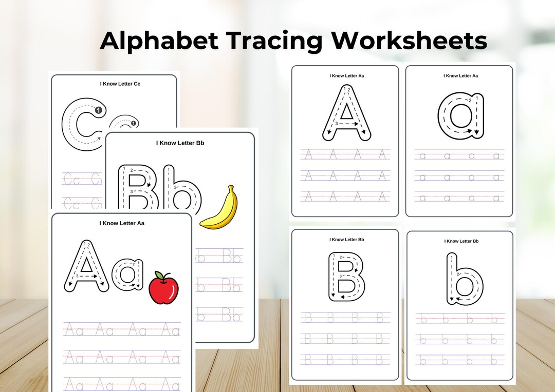 Printable ABC Worksheets for Kids Letter Tracing Activity Preschool and ...