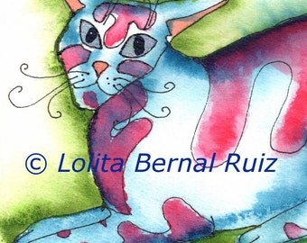 Tabby Cat Print Antique Fabrics by Irina Garmashova - Etsy