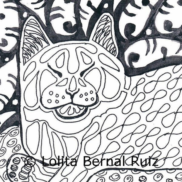 Cat Zentangle - Etsy